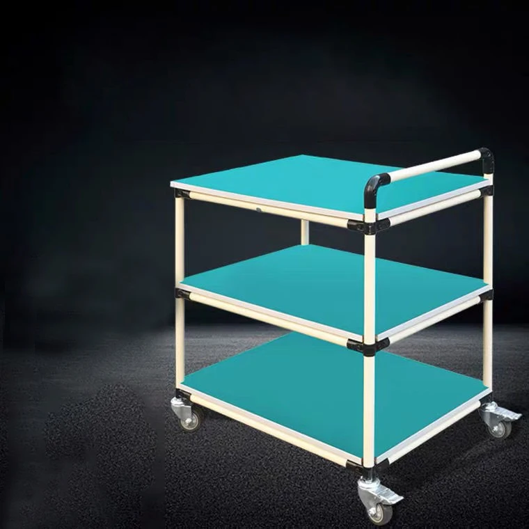 Aluminium Industrial Trolley Handpush Tote Cart 3 Layers Industrial ...