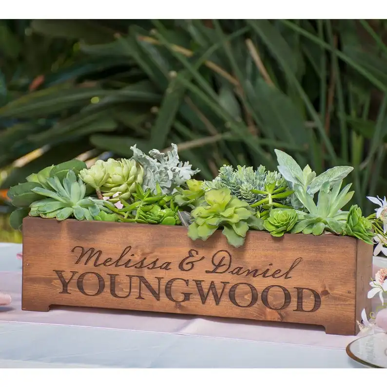 Home & Hobby Personalized Planter Box Planter Box Wood Monogram Initial ...