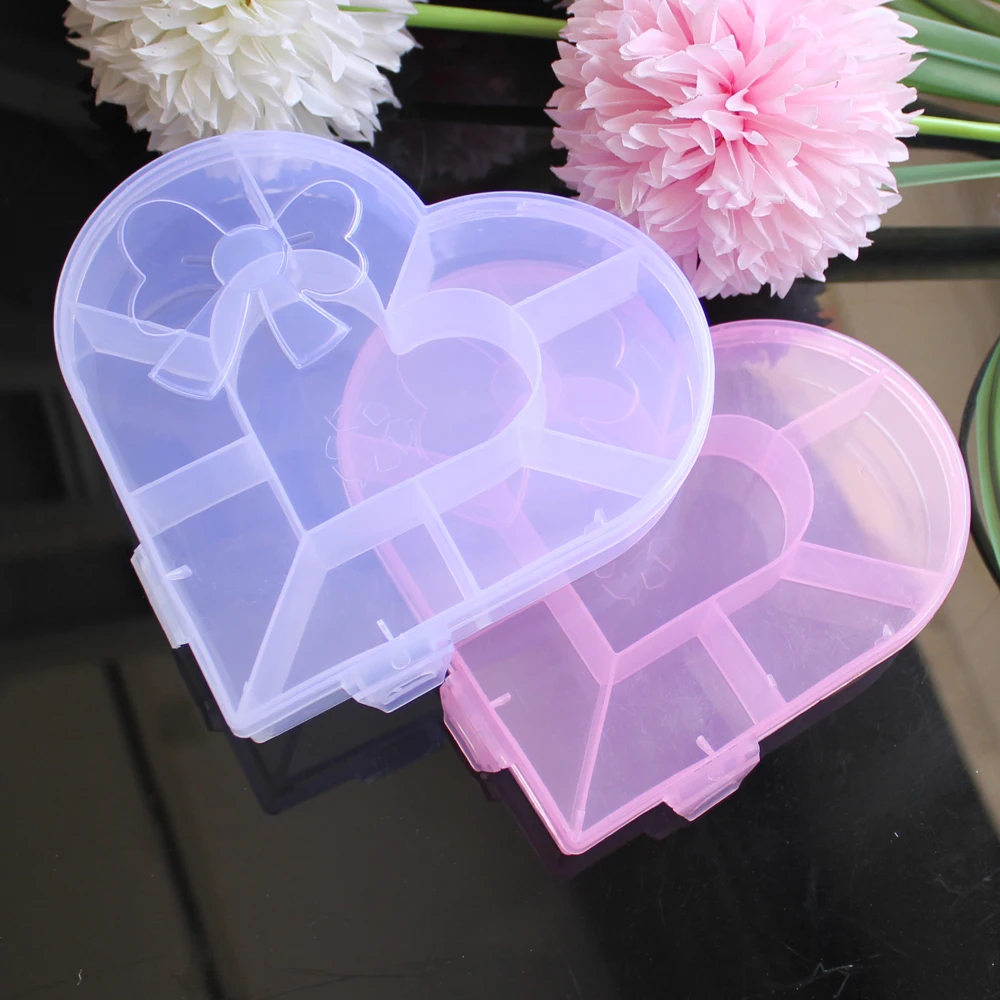 Small Heart Box - Clear Storage for DIY Jewelry Crafts