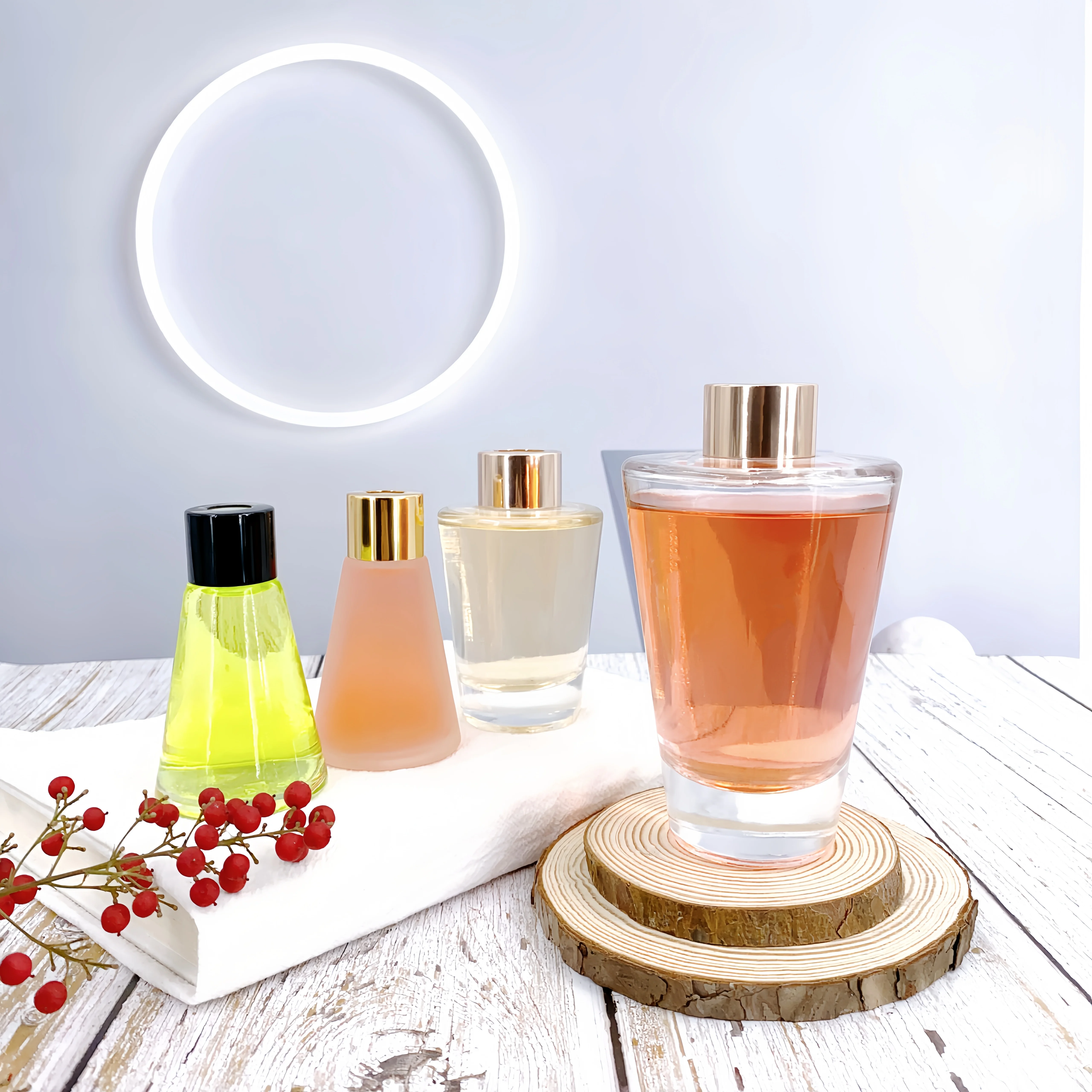 Luxury Crystal Glass 100ml Aromatherapy Bottle Round Fire Free ...