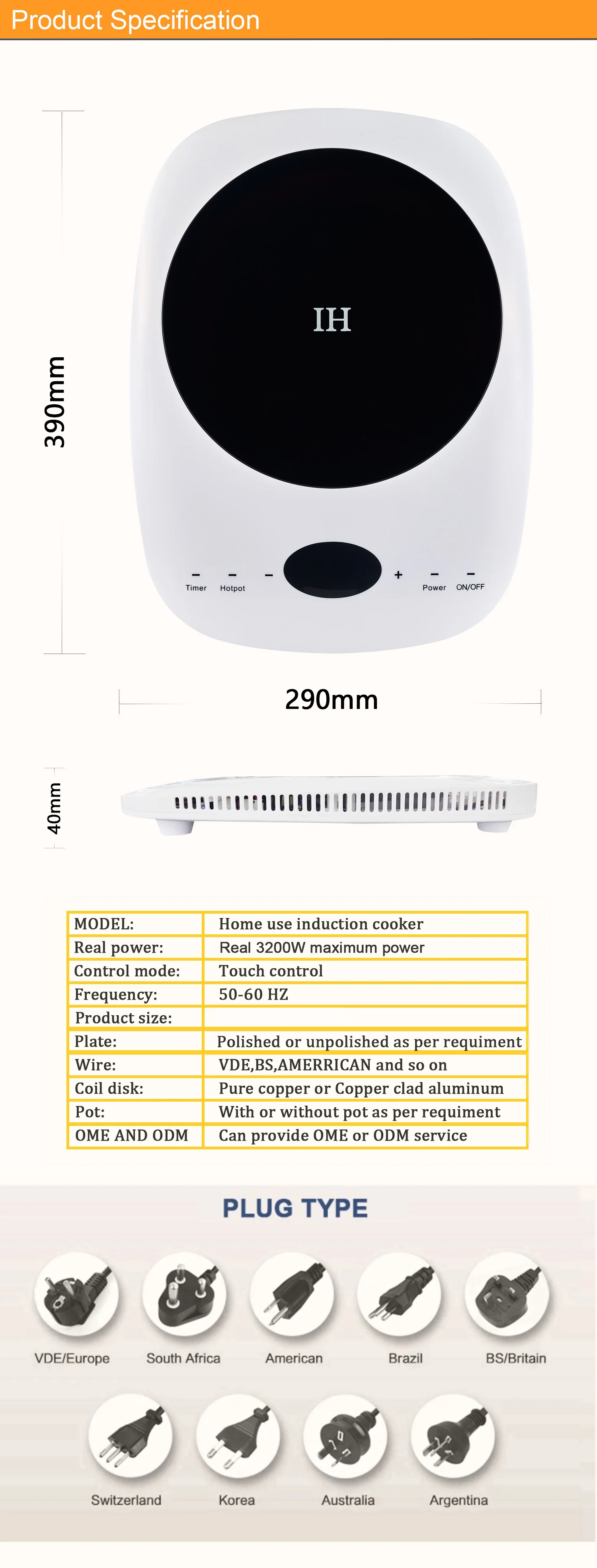 220v 1500w Ultra-Thin IH Electric Chula Stove - Alpha Vitroceramica