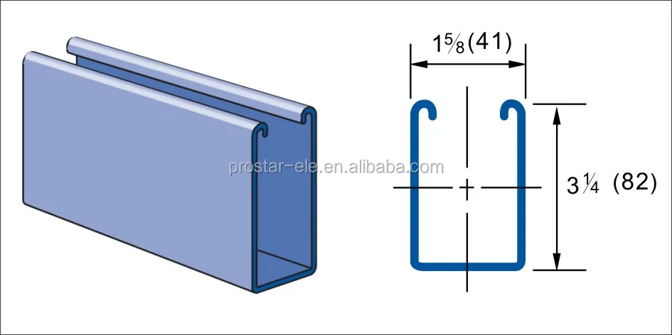 Unistrut Type Slotted Steel Strut Channel C Channel 41*41 - Buy C ...