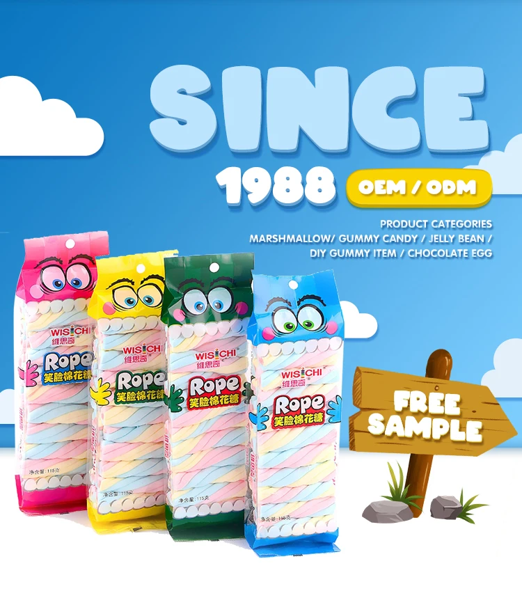 Yummy Rainbow Marshmallow Rope - Free Sample 115g