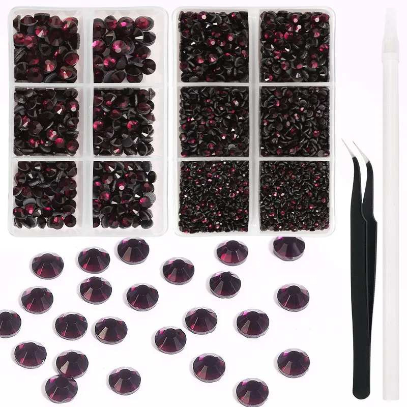 Jc Wholesale Hot Rhinestones 6 Grid Colourful Set Hot Rhinestone ...