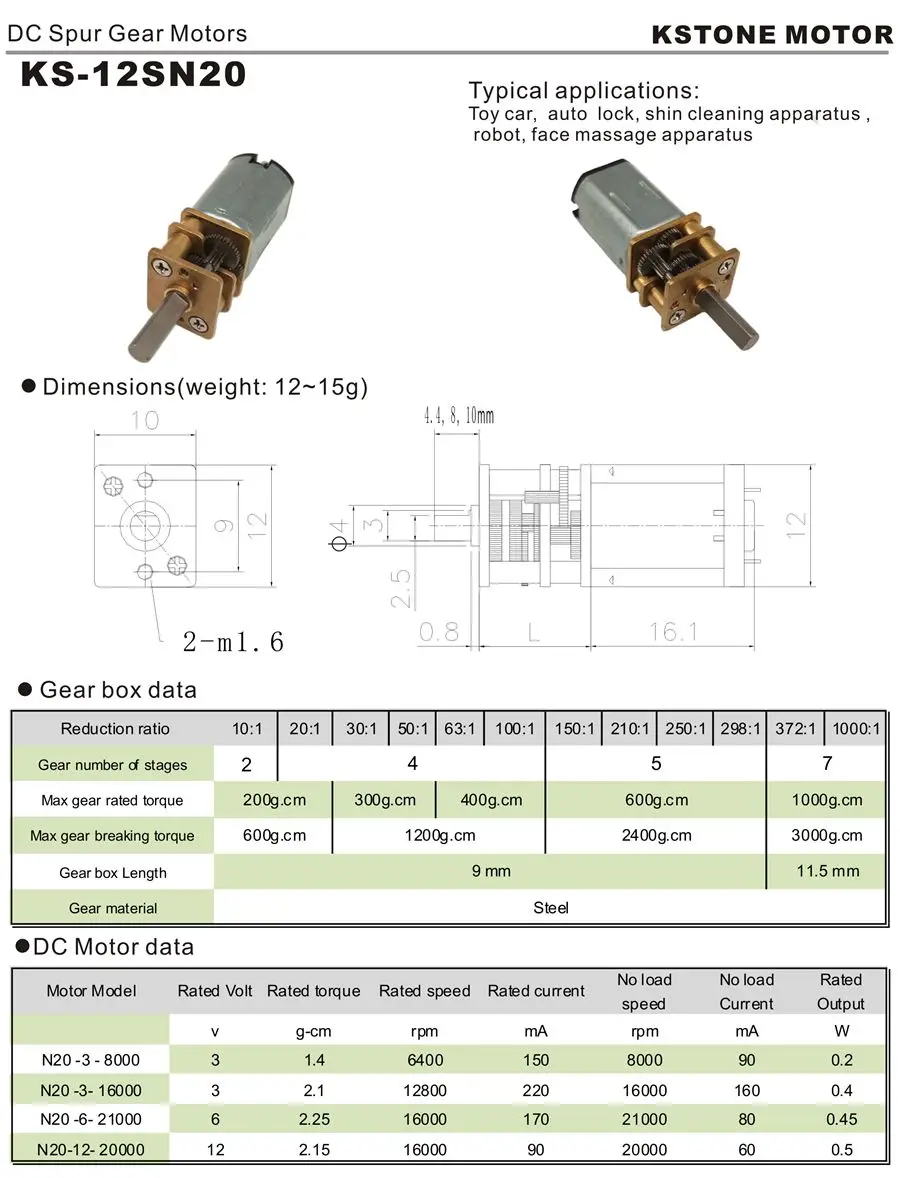 Micro Dc Motor 3v Encoder Electric Motor N20 Gear Motor With Encoder ...