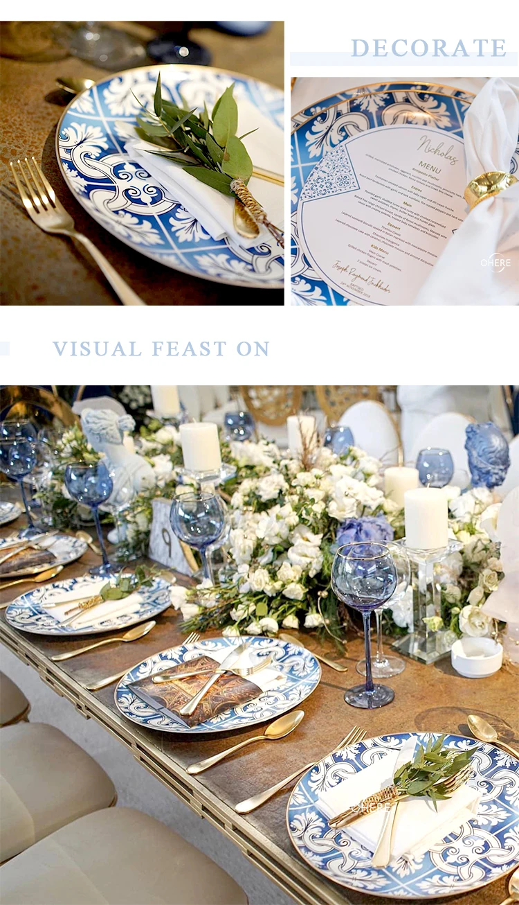 OHERE Porcelain Dinnerware Set - Moroccan Ceramic Plates