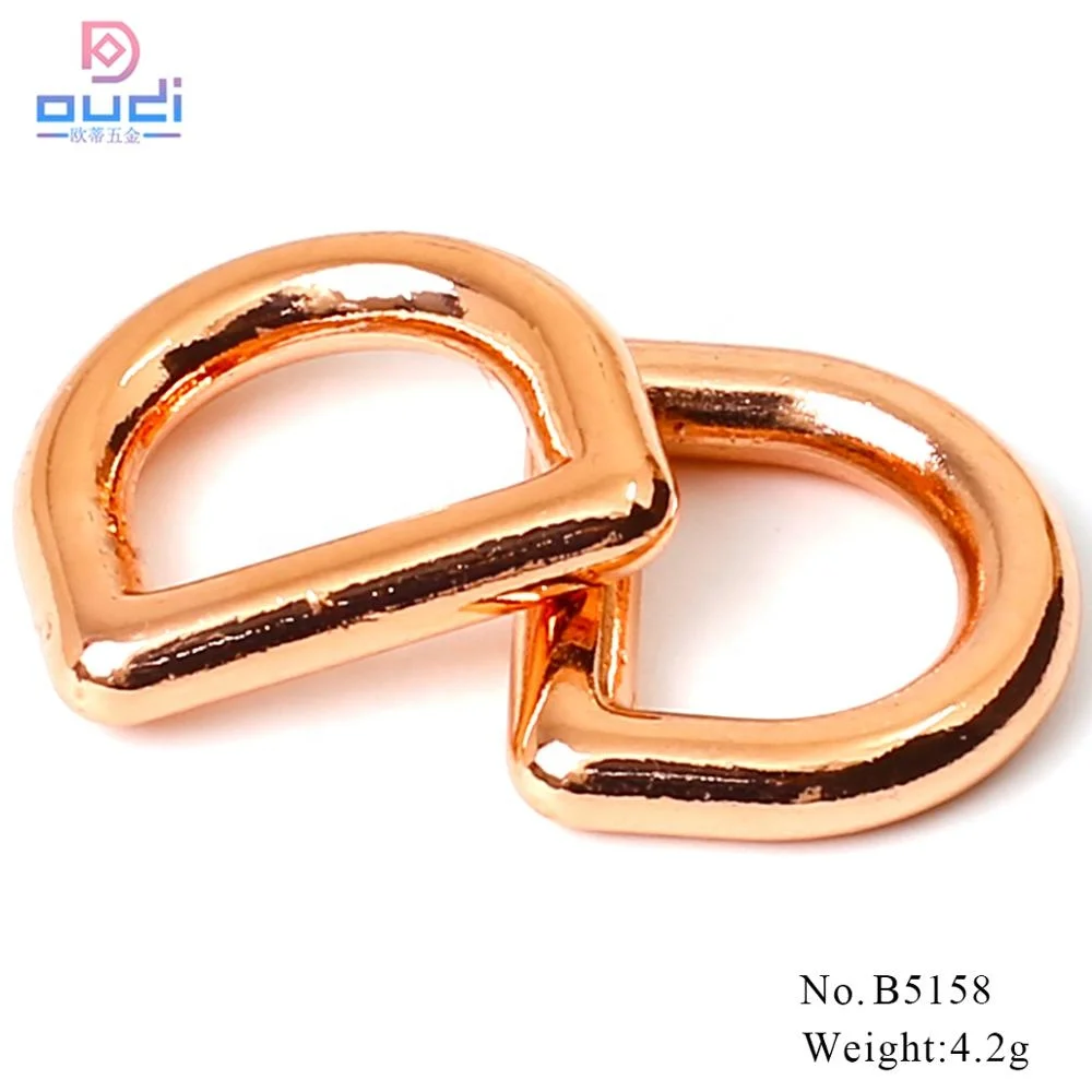 Custom D Ring Hardware Zinc Alloy Metal D Ring For Dog Collar Rose Gold ...
