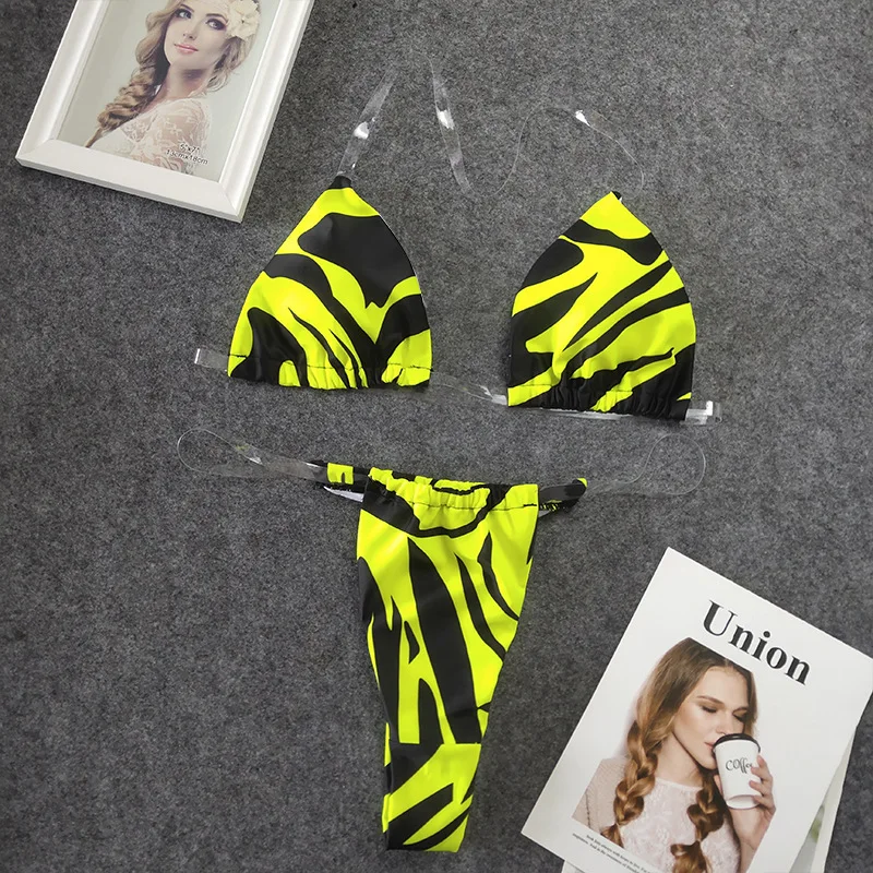 Microbikini De Tiras Para Mujer,Traje De Baño Con Estampado De Cebra ...