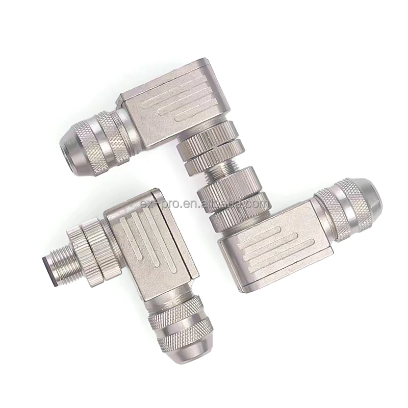 M12 Circular Connector Metal Full Shielded Ip67 Screw Connection 4pin ...