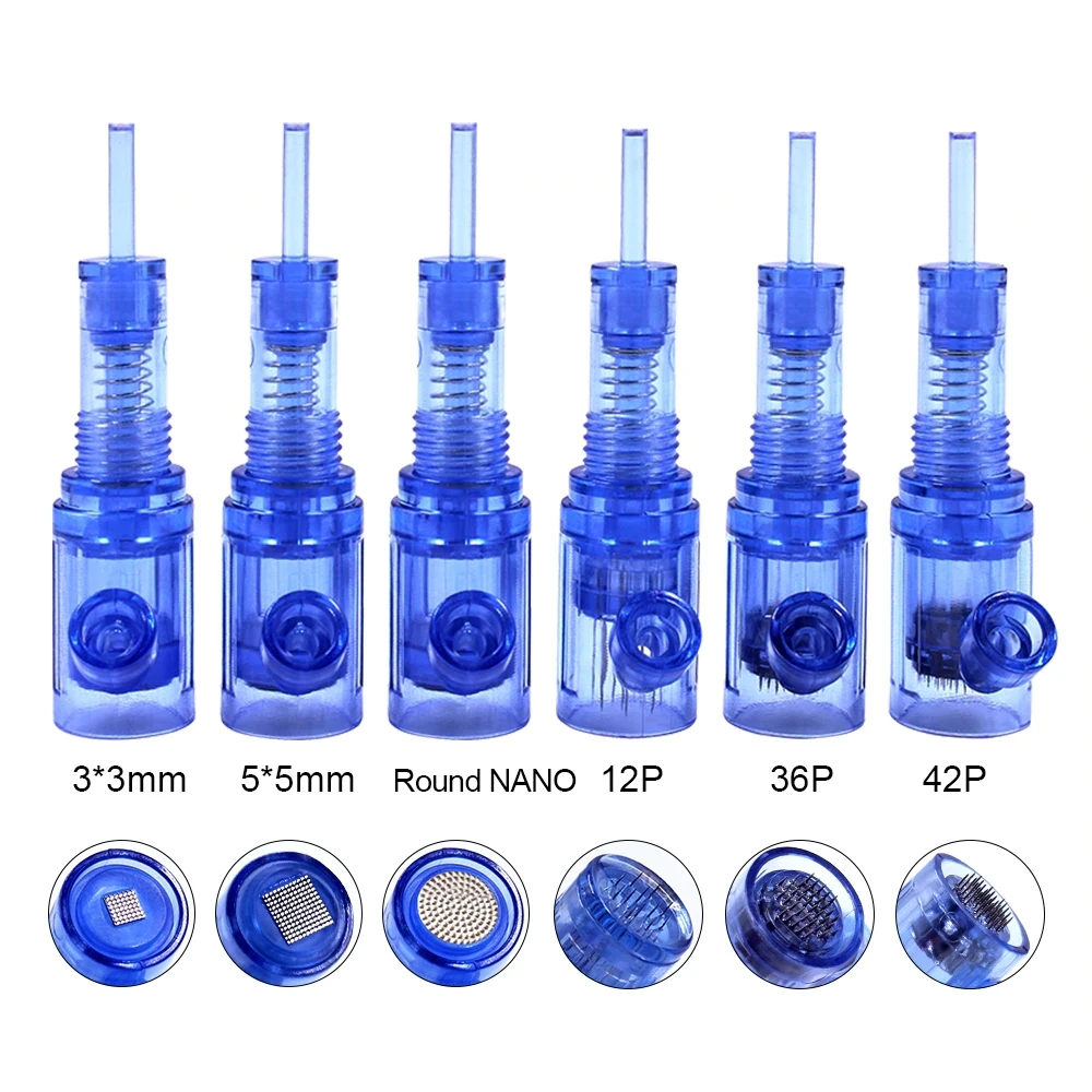 10pcs/pack Round Nano Pin Permanent Cartridge Needle Auto Microneedle ...