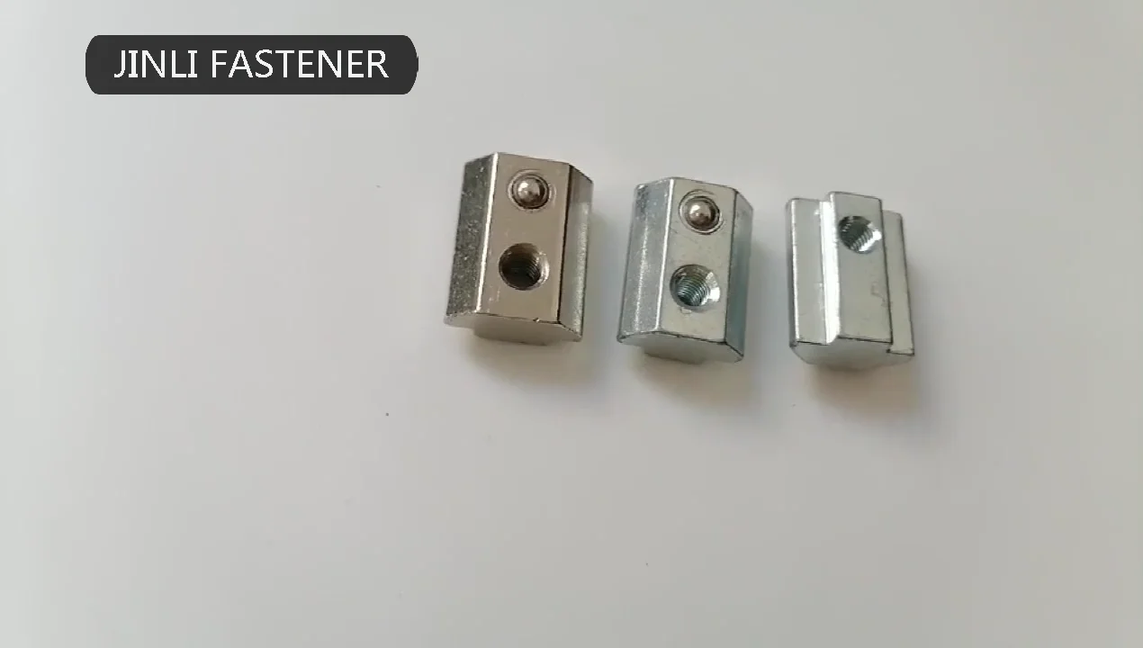 Steel Zinc M4/M5/ M6/M8 Thread Square Base T Nuts 10 Slot Slide In T ...