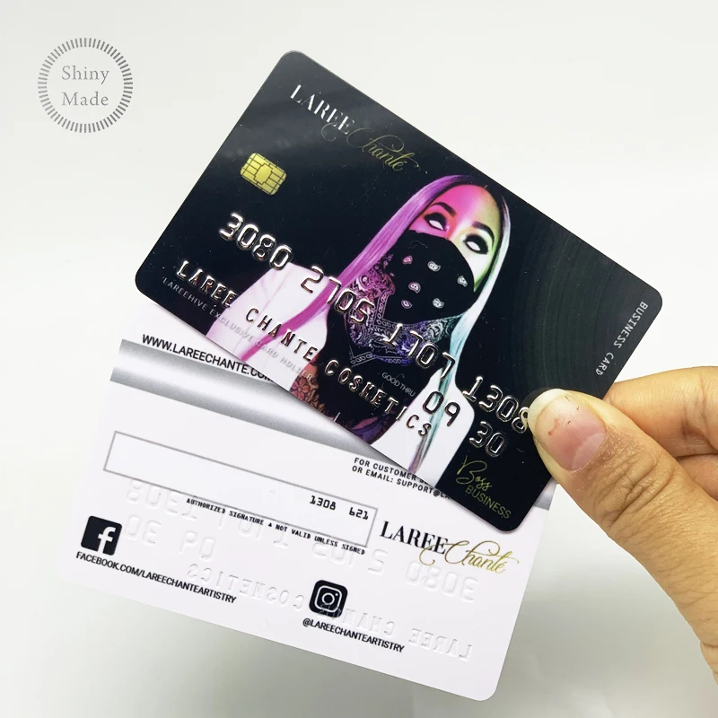 Custom Business Card Look Like Credit Card With Embossed Number ...