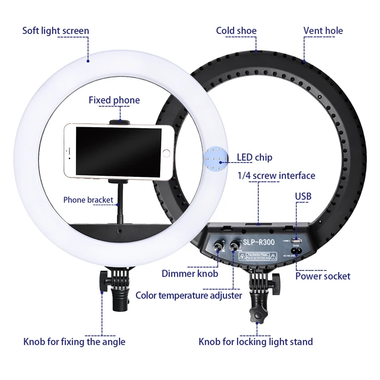 Low Price Bi-color 60w 14' Ring Light 14 Inch With Stand For Video ...