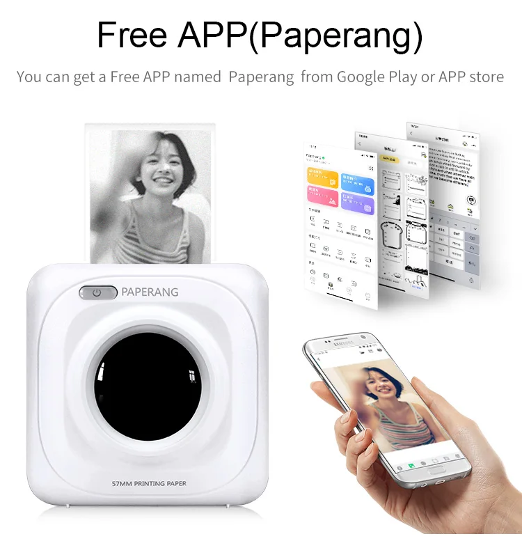 203dpi Note Paperang P1 Sticker Portable Thermal Photos Printer For Ios ...