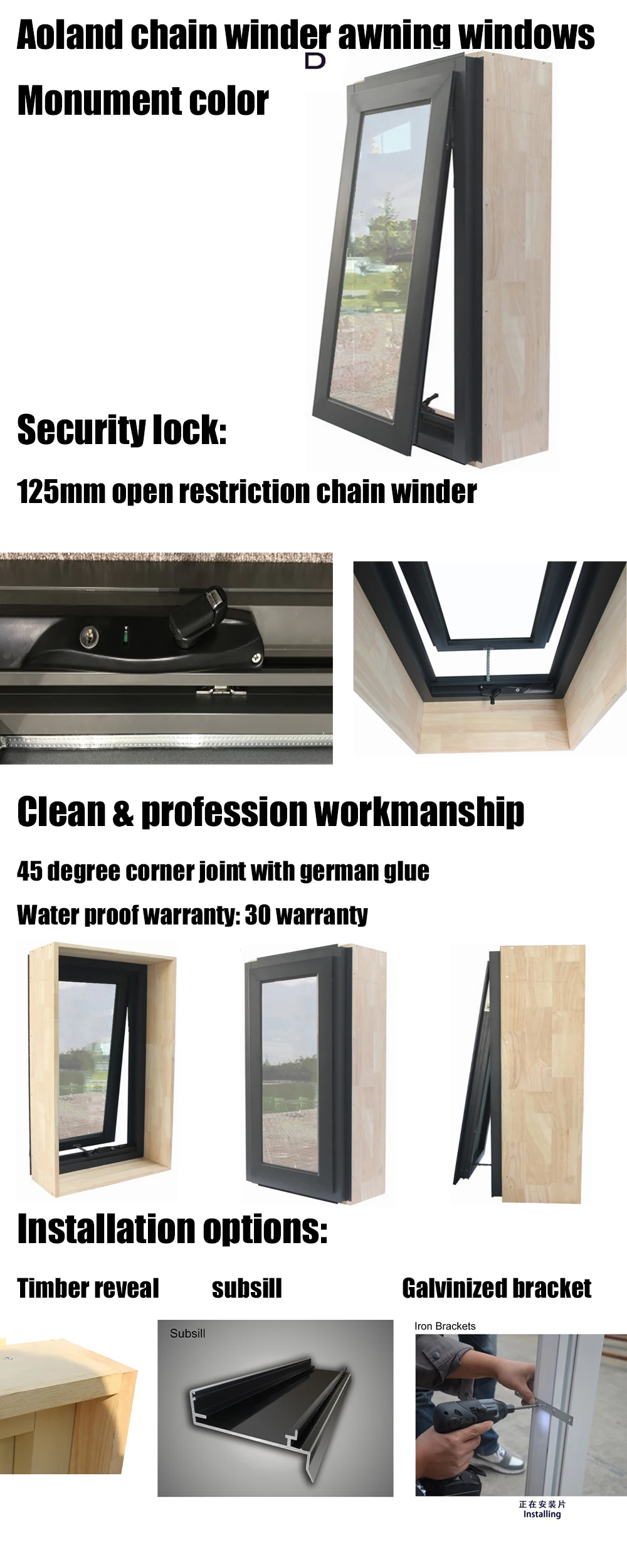 AS2047 Australian Standard Aluminum Awning Window Design