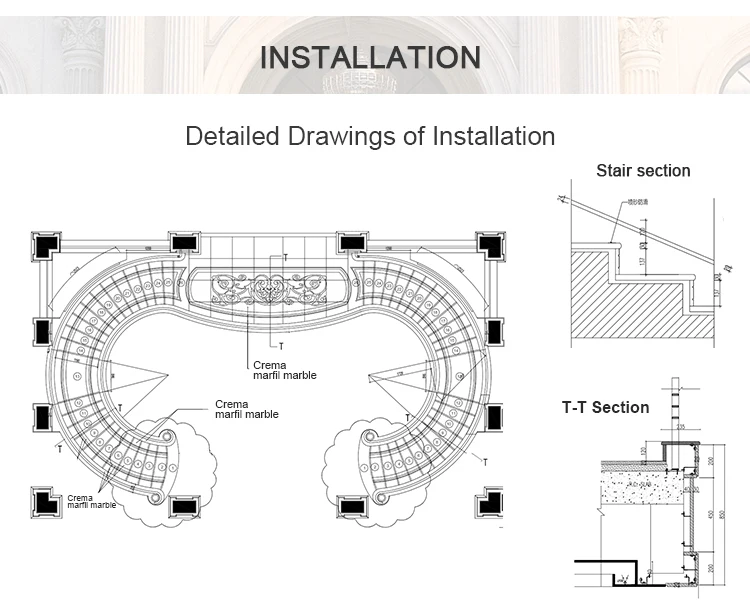 Large Outdoor Granite Stone Curved Staircase - Natural Arc Stairs