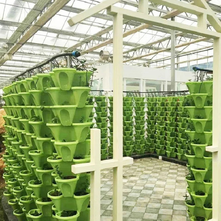 Hydroponics Farm Stacked Flower Pots Vertical Hanging Planter For Home ...