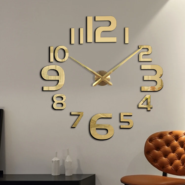 Novelty Home Watch Wall 3d Large Size Wall Clocks Acrylic Diy Digital ...