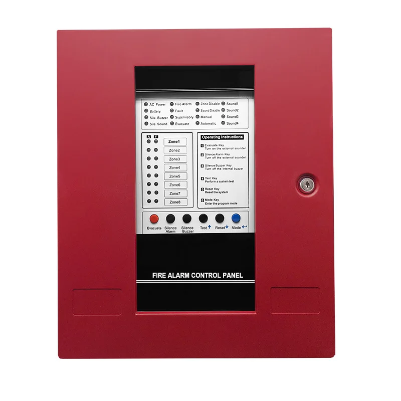 8 Zone Conventional Fire Alarm System - Huoming Control Panel