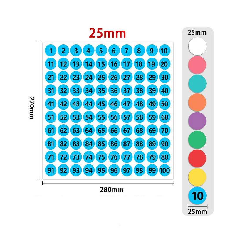 Self Adhesive Colorful Dot Number Sticker For Serial Number - Buy ...