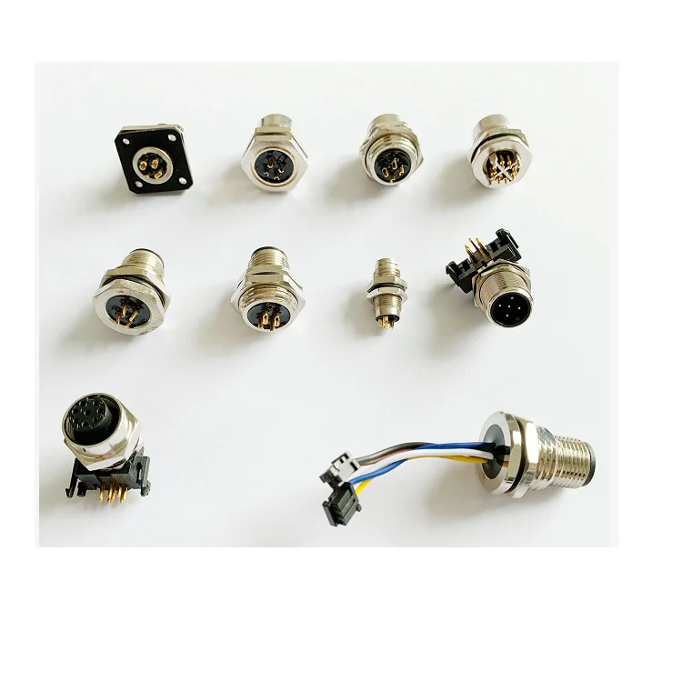 Waterproof Bulkhead Electrical Connector Round 4pin Power Plug M12 ...