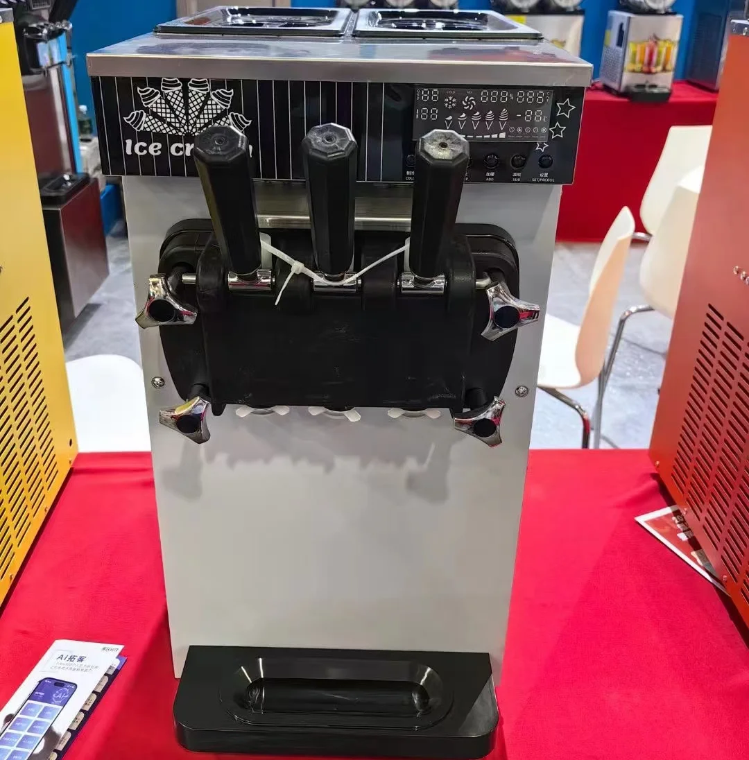 3 Flavors Table Top Ice Cream Machine Table Top Soft Ice Cream Machine ...