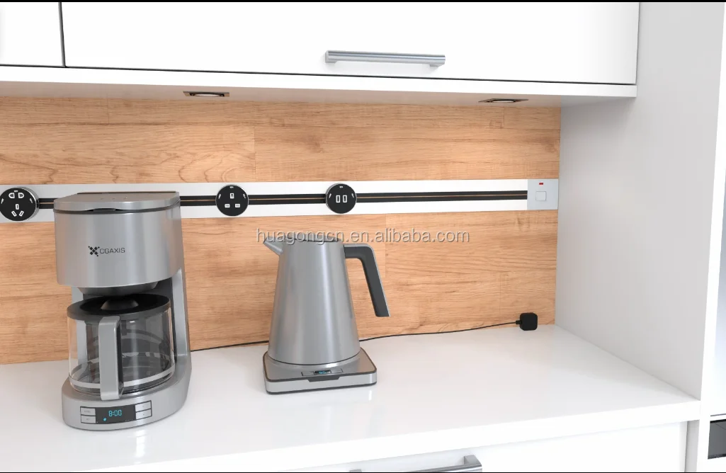 FGGP Kitchen Electrical Desktop Wall Grade Track Power Socket Rail ...