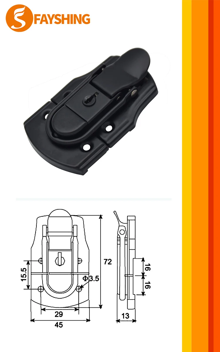 Australian Solid Tool Case Lock Luggage Trunk Hasp Machine Toggle Black ...