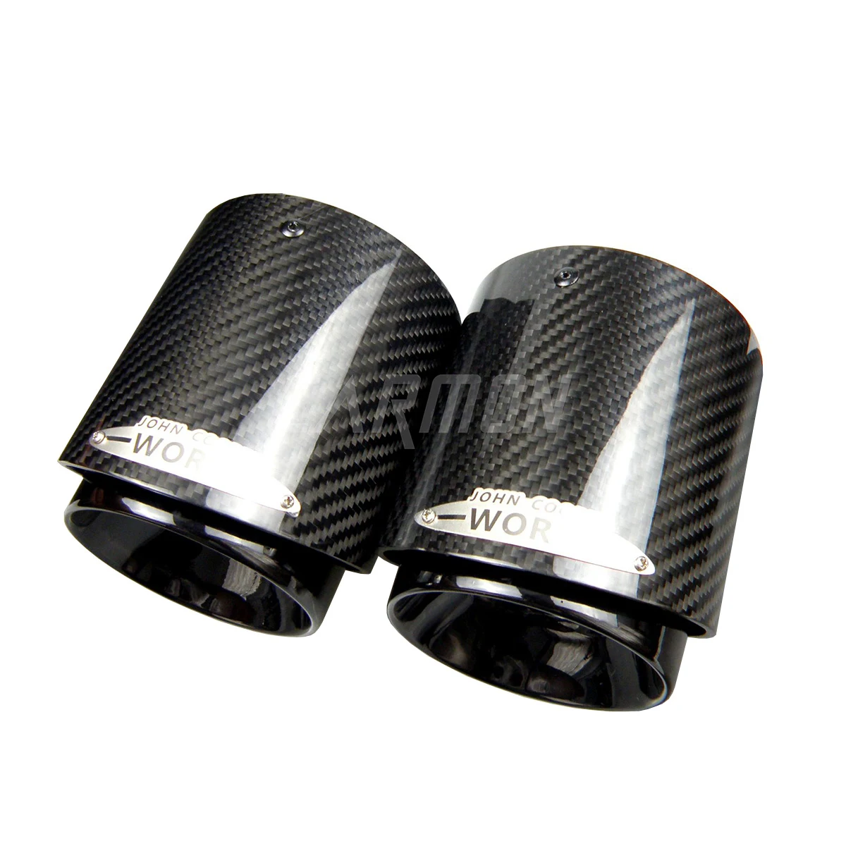 Mini Cooper JCW Carbon Fiber Exhaust Muffler Tips Black Pipe Tail Pipe ...