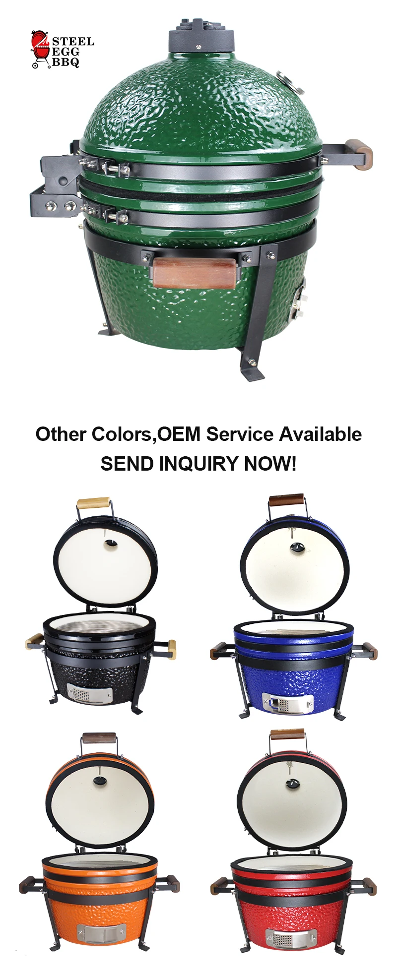 Seb Kamado / Steel Egg Bbq Hot Sales Outdoor Garden Egg Shaped Green 16 ...
