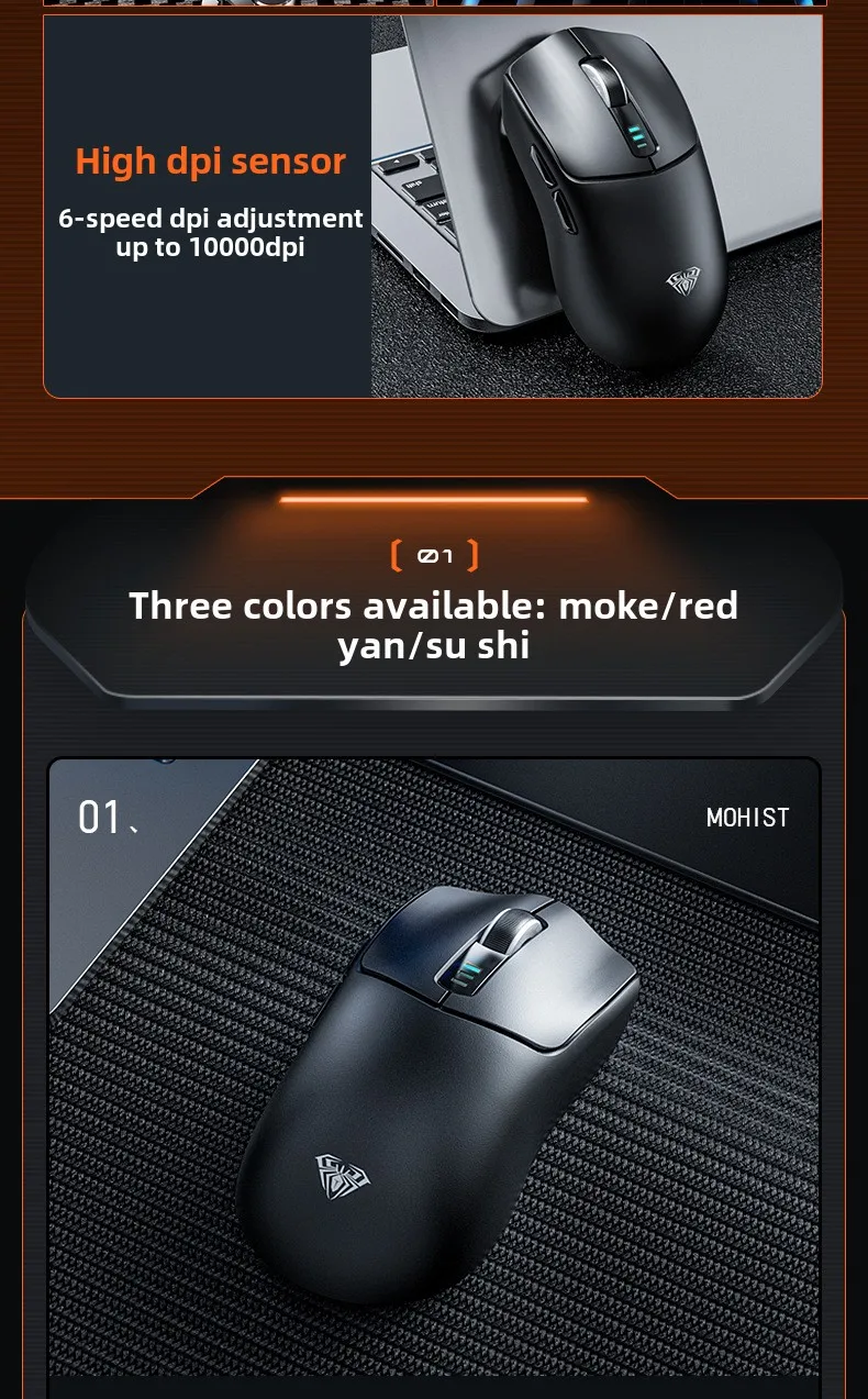 Wolf Spider SC580 Ergonomic Gaming Mouse - Three-Mode Wireless