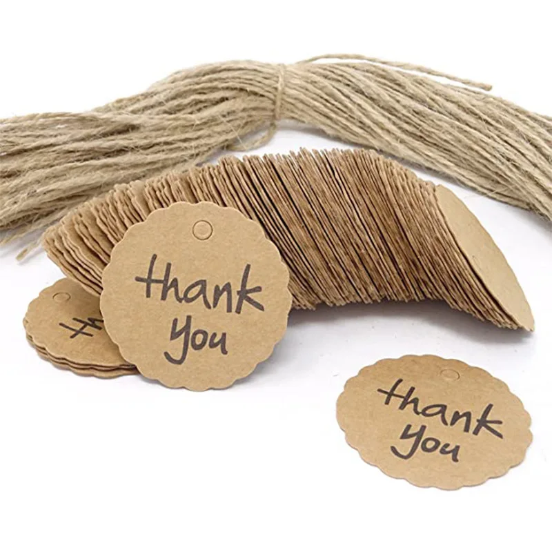 Creative Kraft Cardboard 'Thank You' Decorative Hanging Card Paper Gift ...