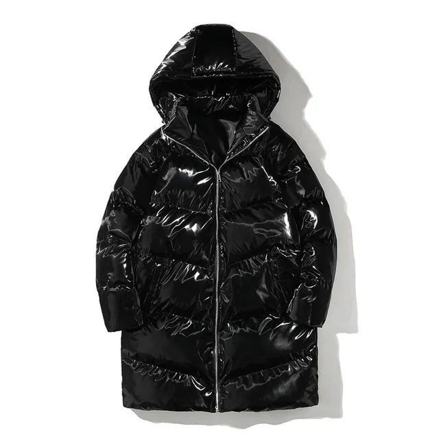 Custom Winter Waterproof Hooded Shiny Down Coats Shiny Men Jackets ...