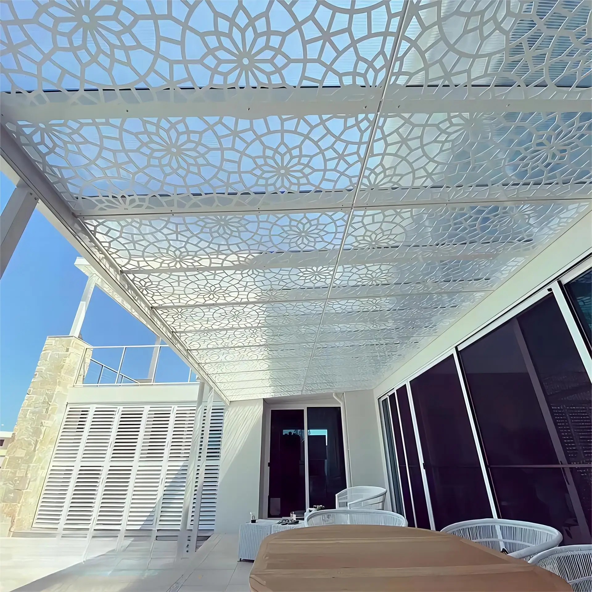 Best Sale Cnc Laser Cut Stainless Steel Entrance Door Canopy Curved ...