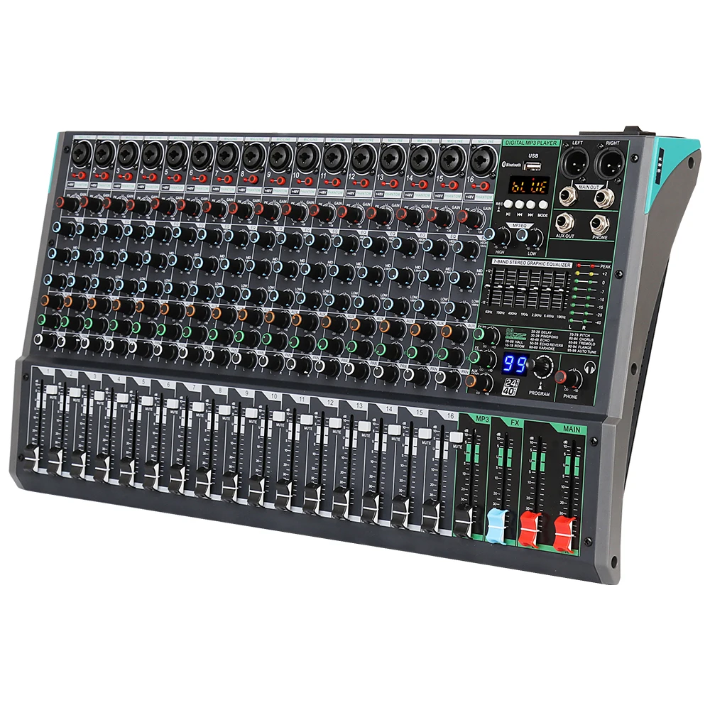 Biner PA16 Professional 16 Channel Digital Audio Console 48V Phantom ...