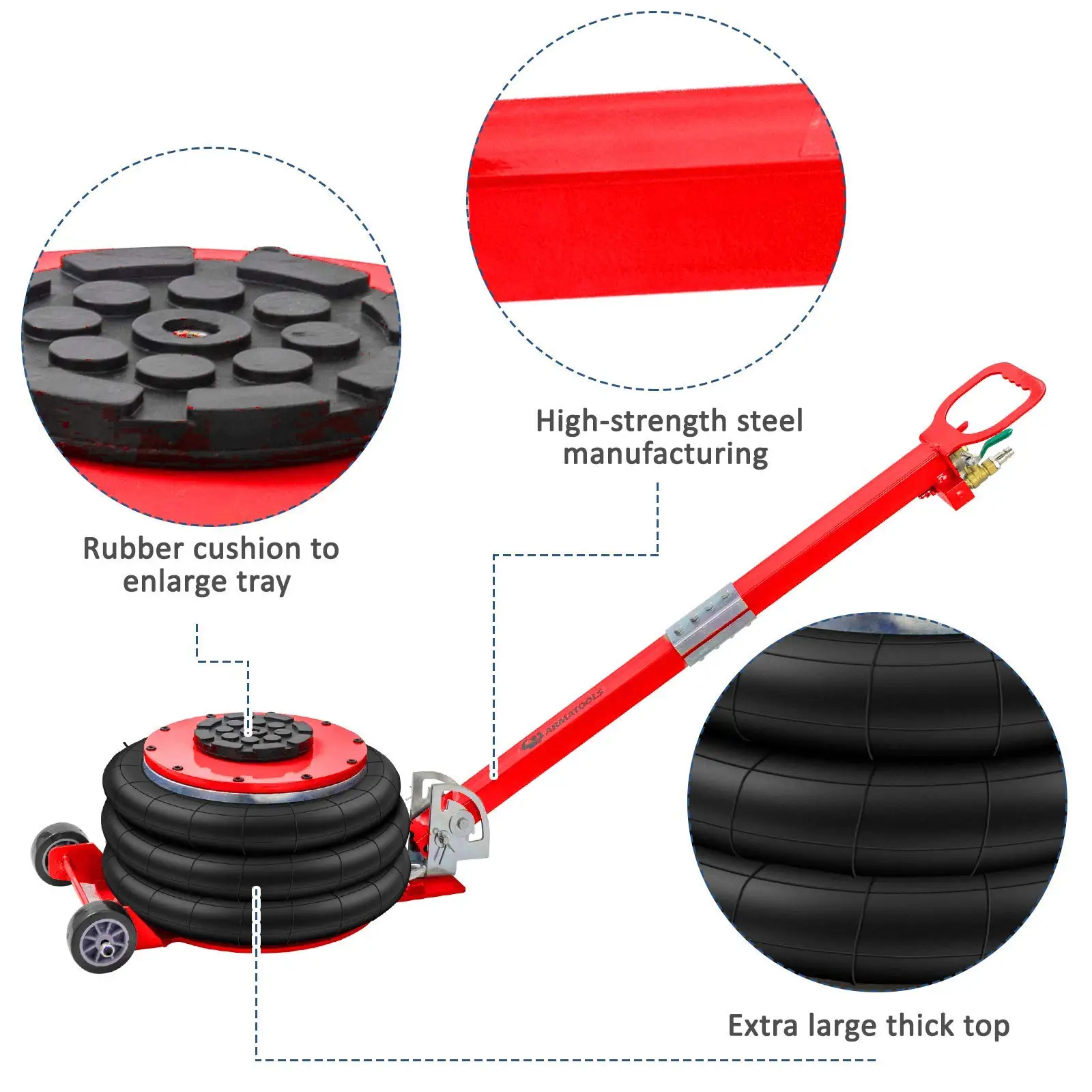 Pneumatic Jack 5 Ton Triple Bag Air Jack Pneumatic Car Jack-long ...