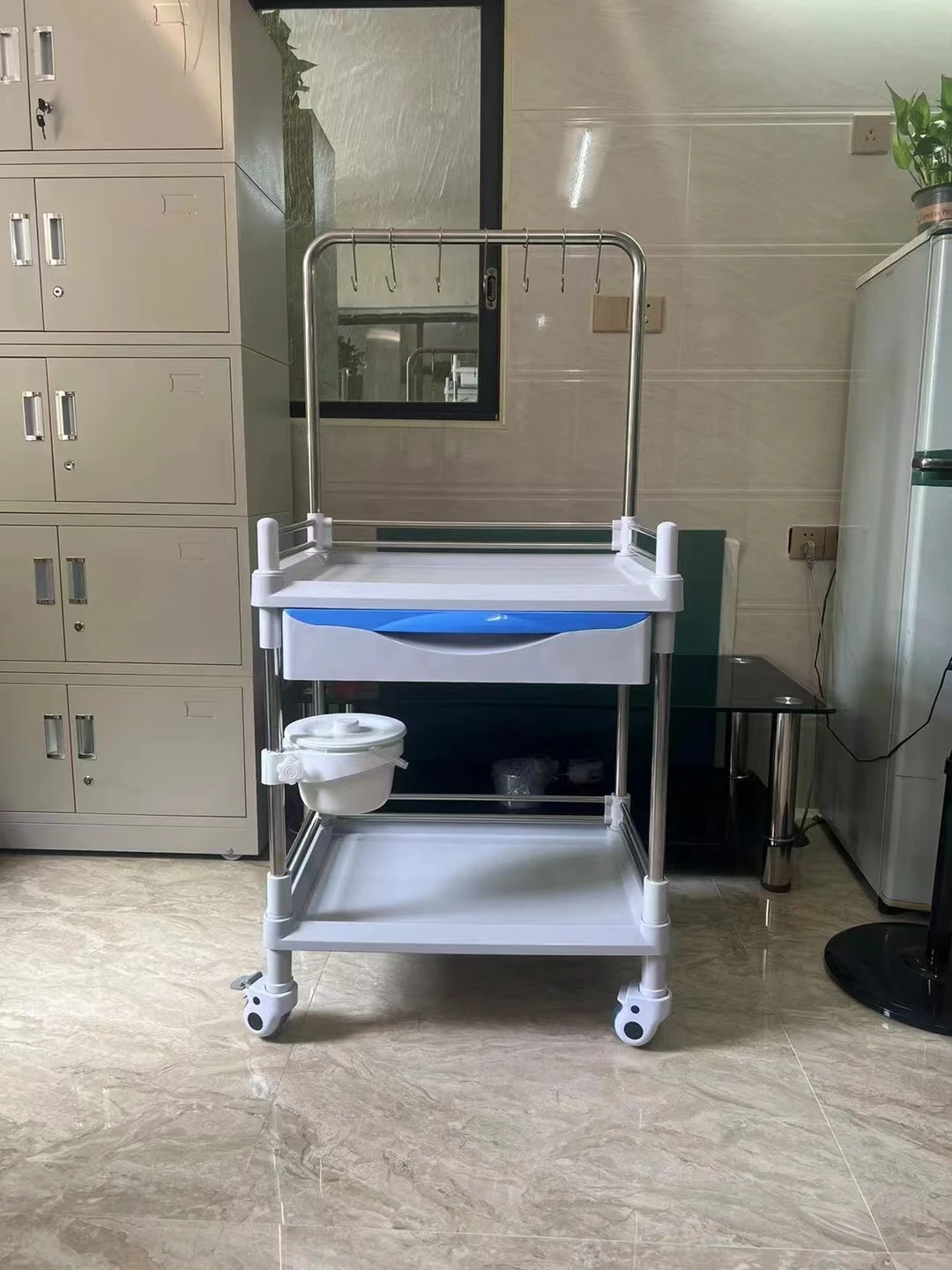 Plastic Blue Hospital Cart Crutches Trolley - Buy Hospital Linen ...
