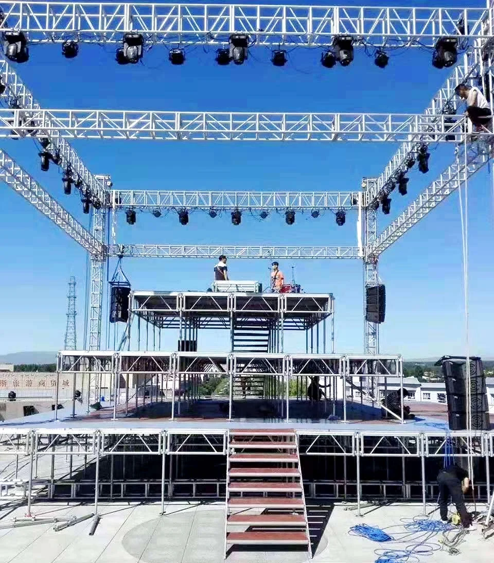 Aluminum Outdoor Event Truss System Concert Roof Stage Riser Platform ...