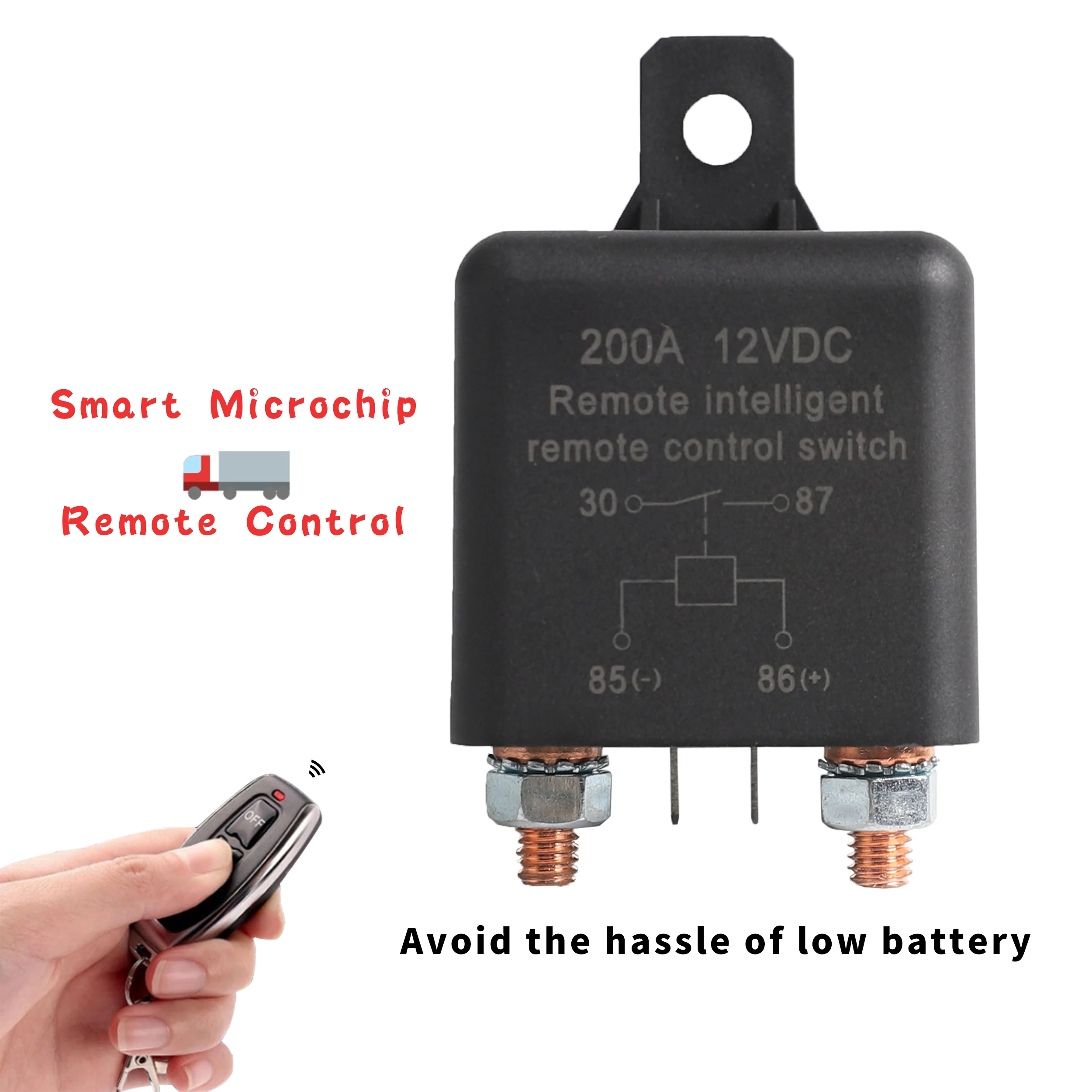 Wireless 200A Car Battery Disconnect Relay Master Kill Cut-off Switch ...