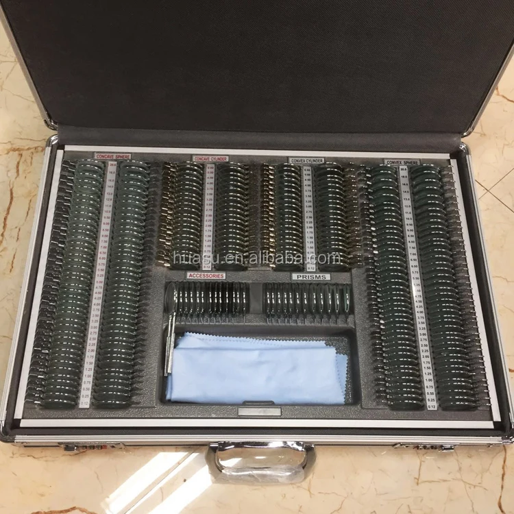 Optical Trial Lens Set 266 Lens Case Metal Rim Aluminum Box Eye Testing ...