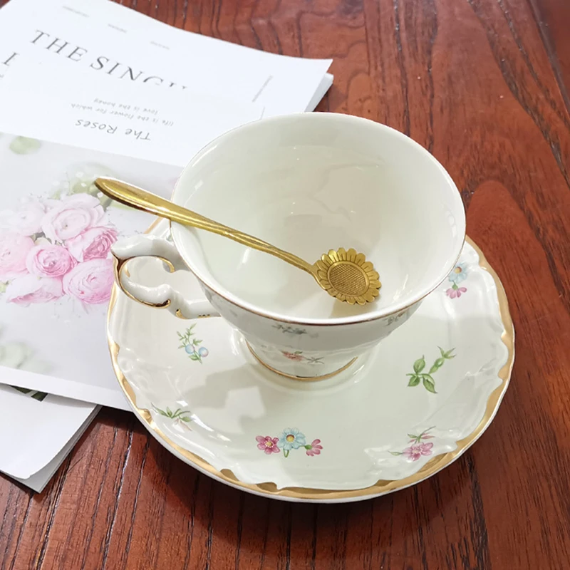 British Afternoon Tea Cups and Saucer Sets Custom Flower Ceramic Coffee ...