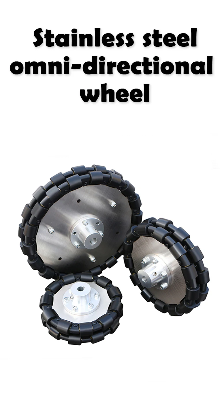 152mm 5 Inch 6 Inch 8 Inch Omni-directional Mobile Omni Wheel Stainless ...