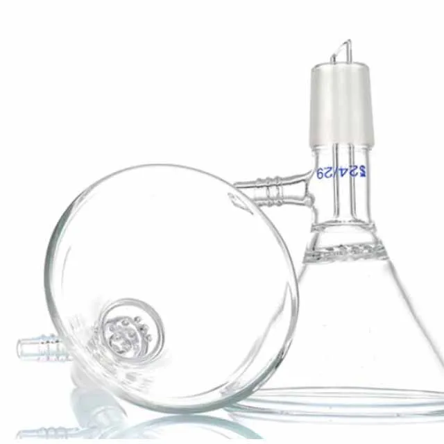 Lab Glass Triangular Funnel With Mouth And Perforated Glass Plate ...