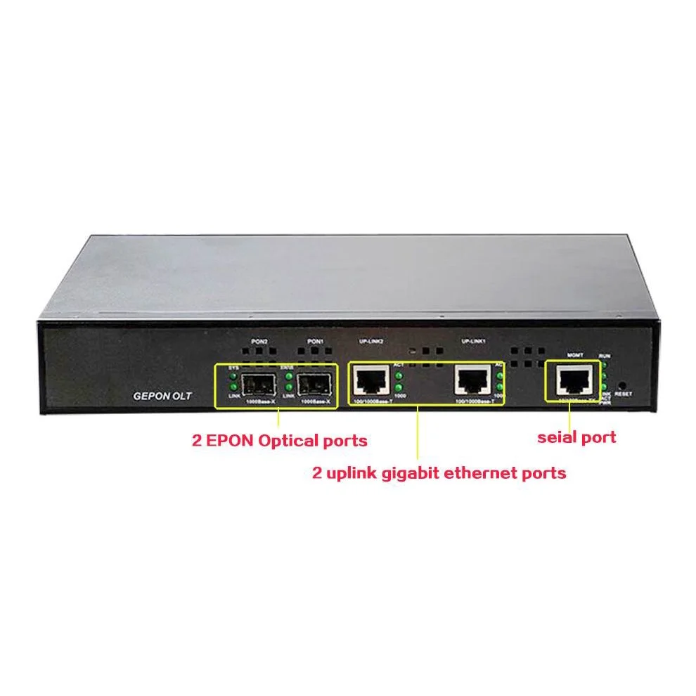 2 Pon Port 20km Fiber Ftth Gpon Epon Gepon Olt All Brand