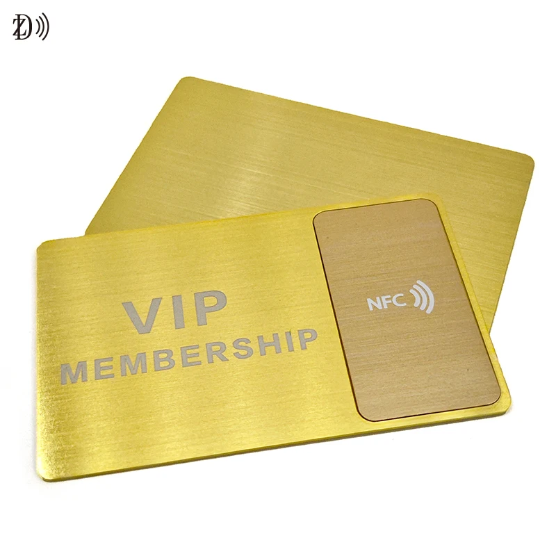 Luxury Metal Nfc Card Rfid Card Laser Printing 13.56mhz Ntag213 Gold ...