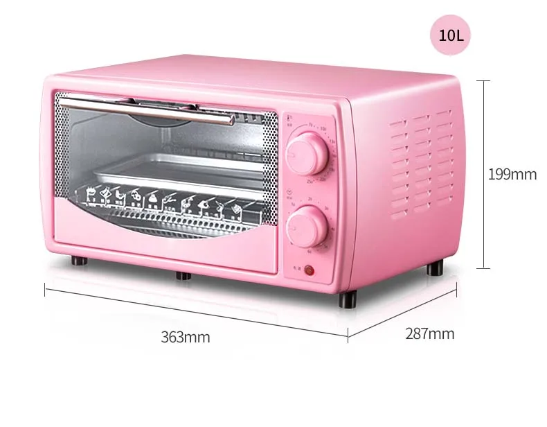 New Design 10l Mini Pink 250 Degrees Electric Pizza Bread Baking Oven ...