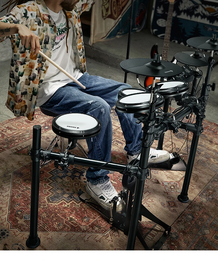 Donner DED200 Electric Drum Set - 5 Drums & 4 Cymbals, Ideal Starter ...