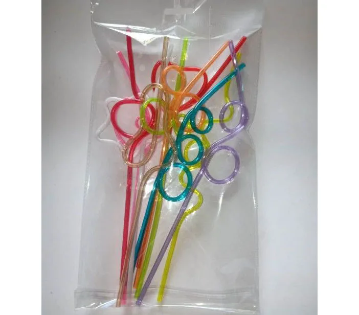 Custom Curved Straw Disposable Pvc Shaped Straws Autism Adhd Straws ...