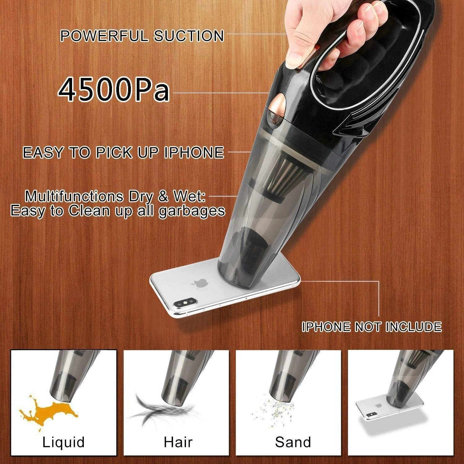 Custom Brand Logo Car Vacuum Cleaner 15000pa Strong Portable Vehicle ...