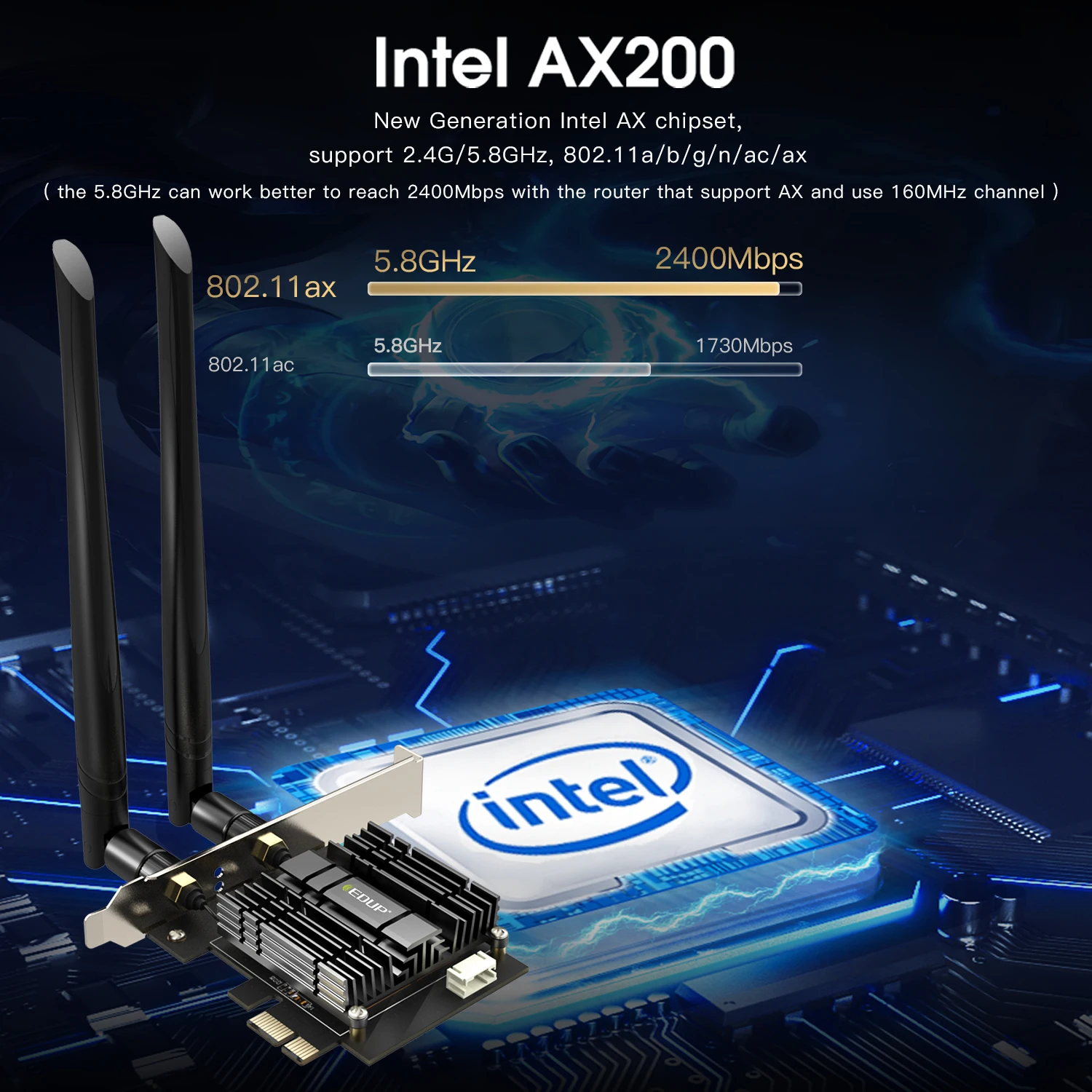 Pcie Wifi 6e Network Card With Bt 5.2 For Desktop Pc Wi-fi 6 Card With ...